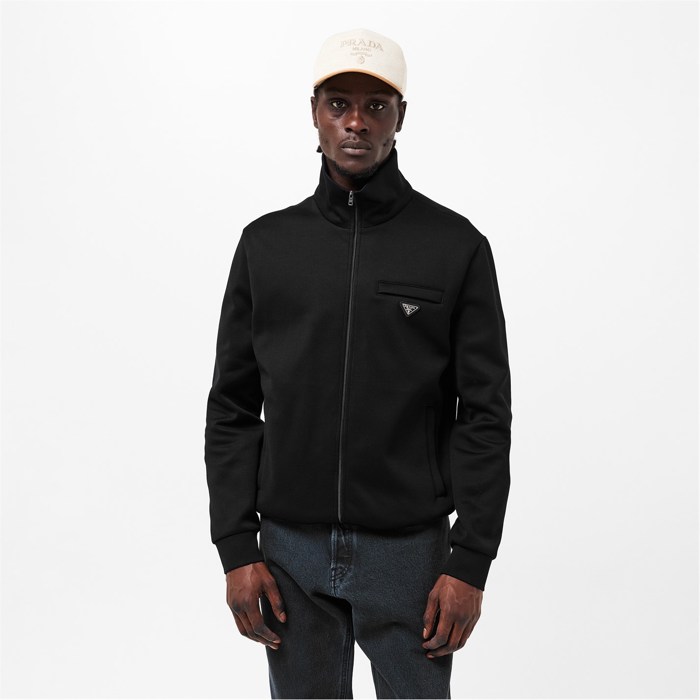 PRADA | Men's Technical Fabric Relaxed Fit Tracksuit Top | Men | Nero ...