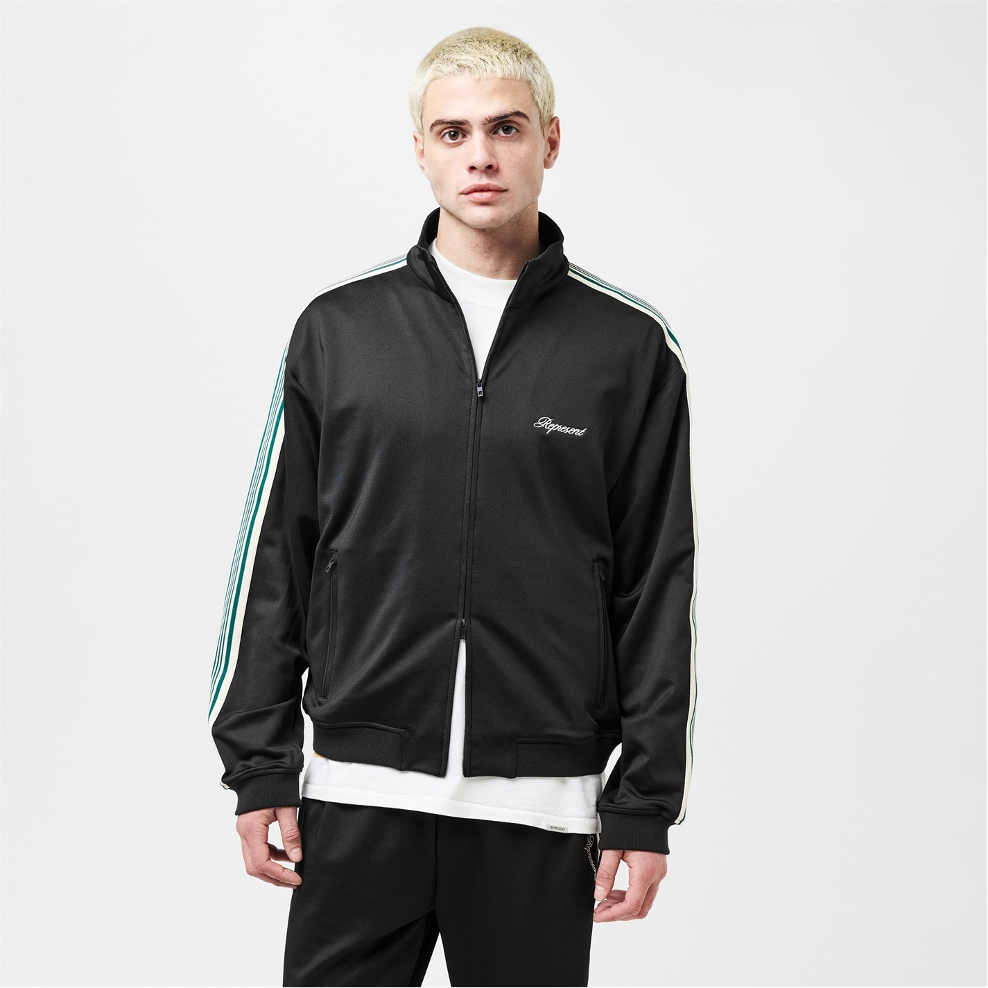 REPRESENT | Men's Taped Track Jacket | Men | Jet Black | Flannels