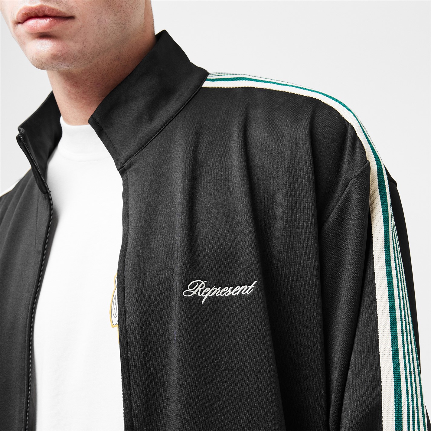 REPRESENT | Men's Taped Track Jacket | Men | Jet Black | Flannels