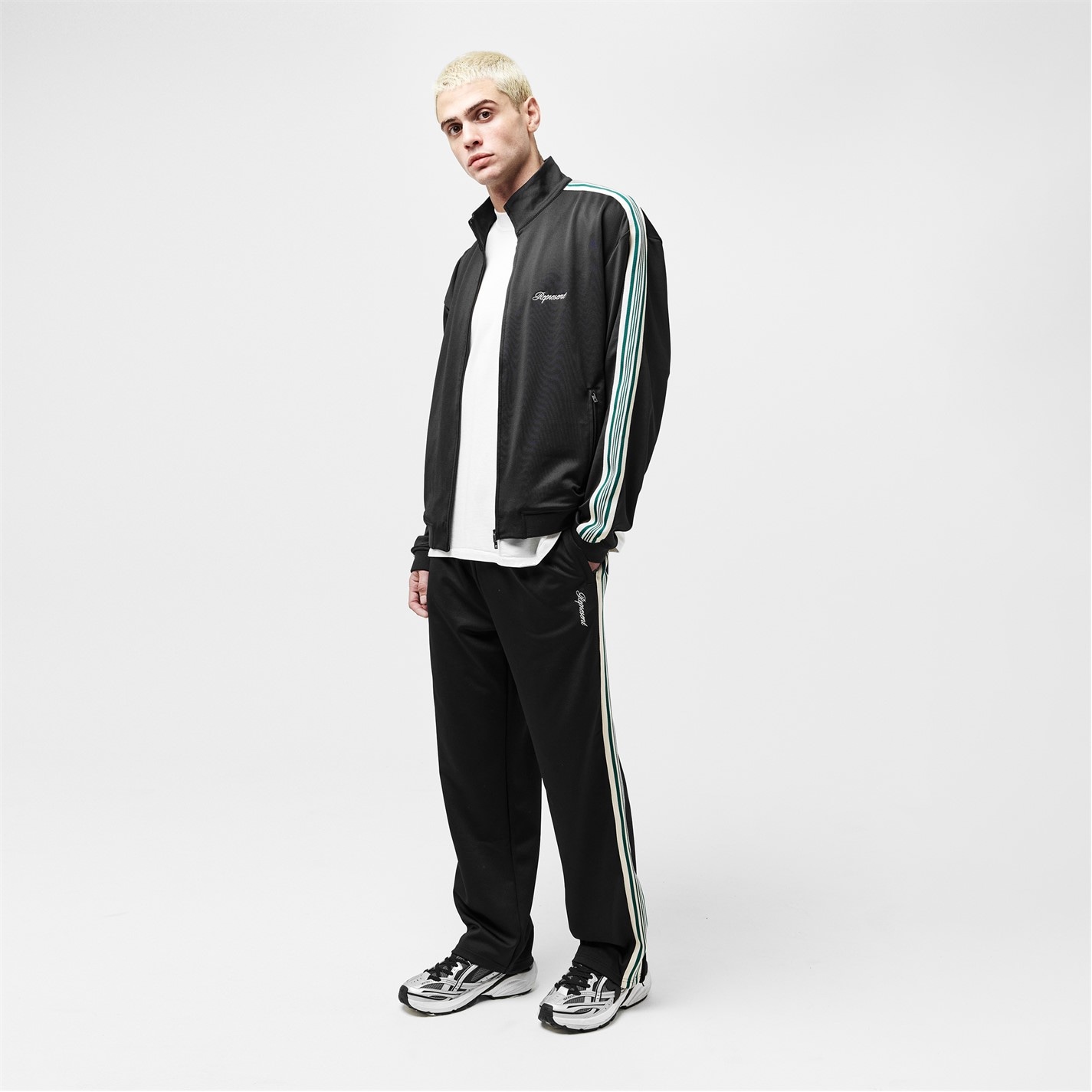 REPRESENT | Men's Taped Track Jacket | Men | Jet Black | Flannels