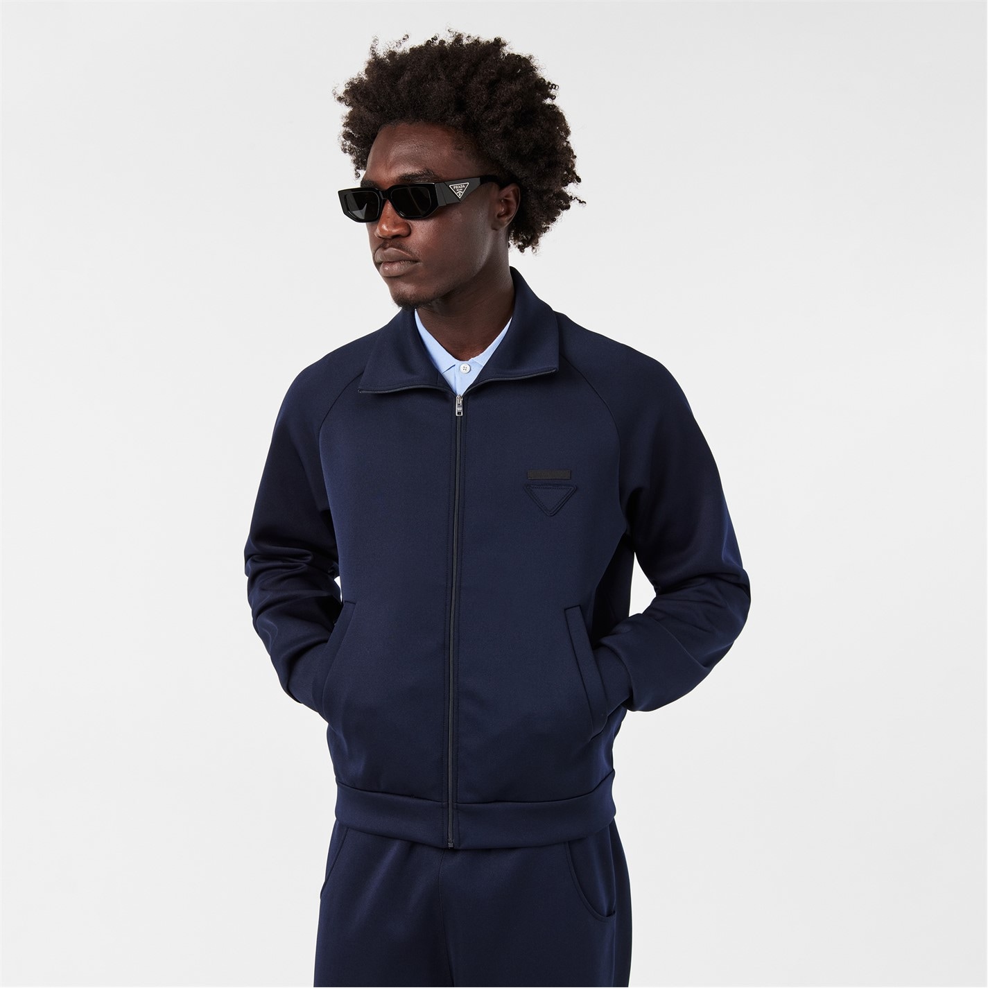 PRADA | Men's Tailored Fit Tracksuit Top | Men | Navy | Flannels