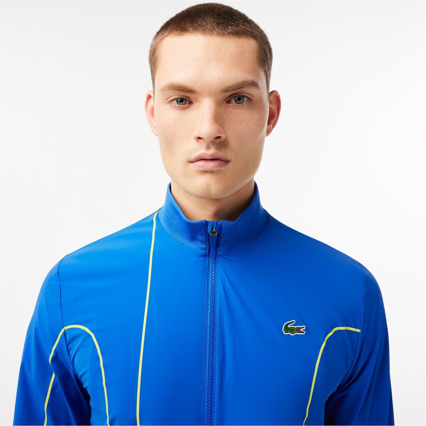 Lacoste | Men's Ribbed Tracksuit Top | Men | Marina/Lima | Flannels