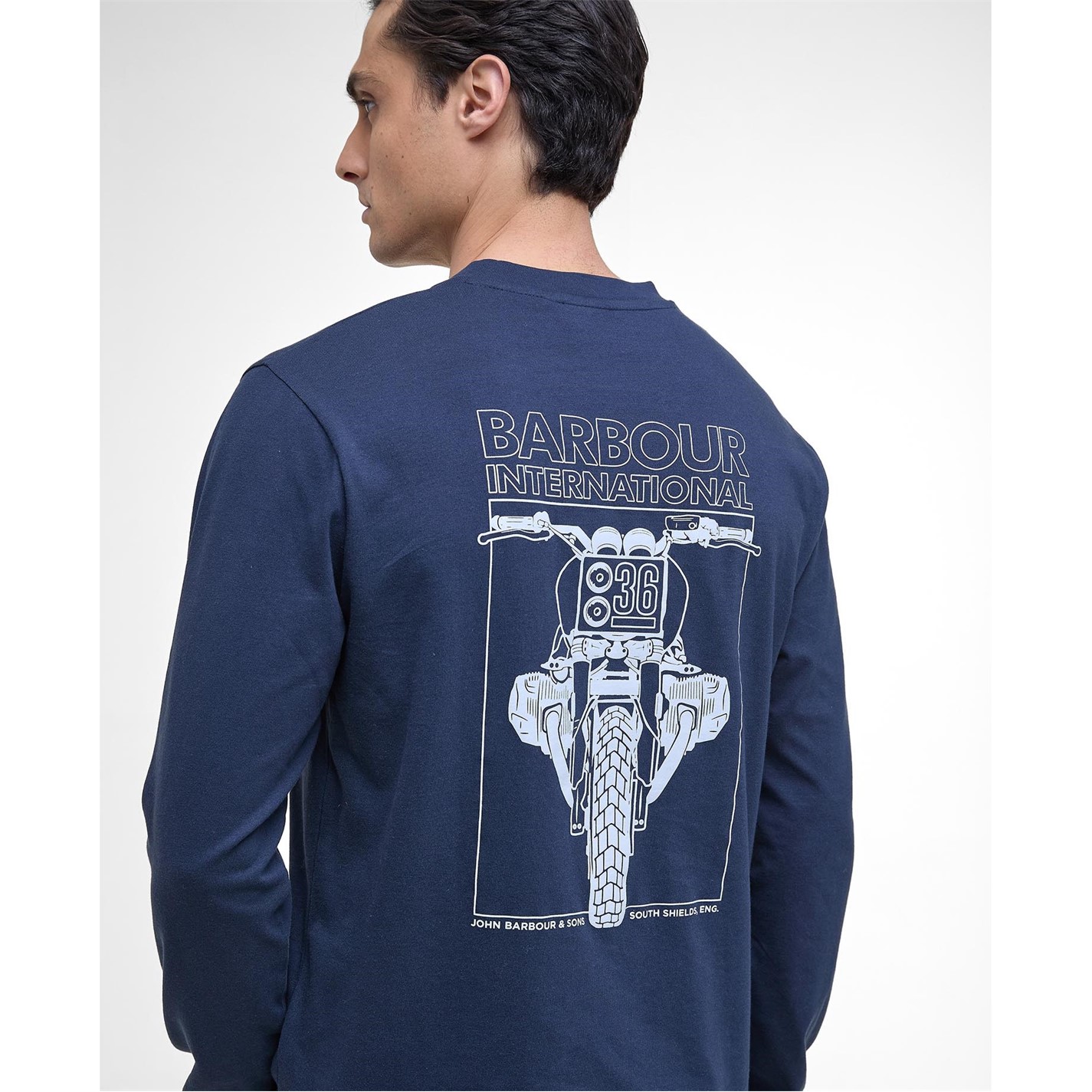 Barbour International | Louis Long Sleeve T-Shirt | Men | Navy | Flannels