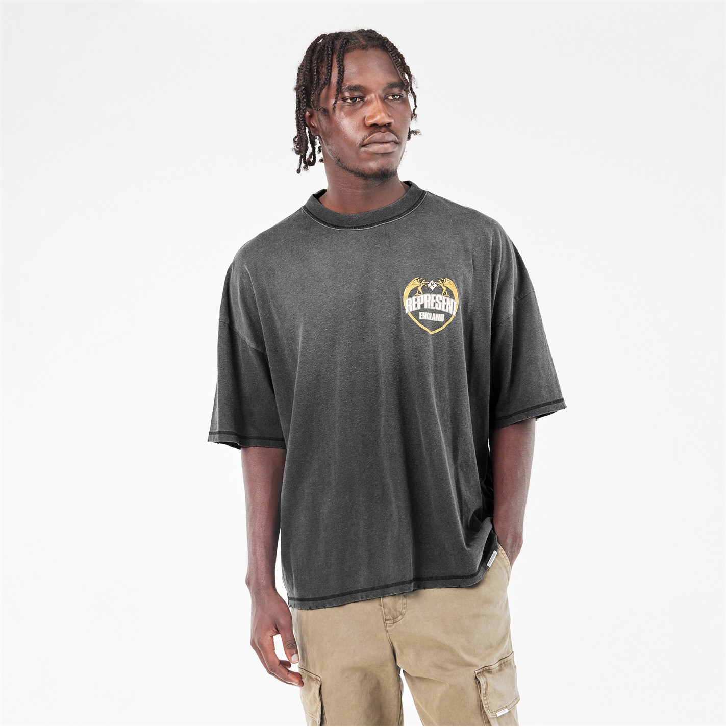 REPRESENT | Men's Angel Border Oversized T-Shirt | Men | Oversized T ...