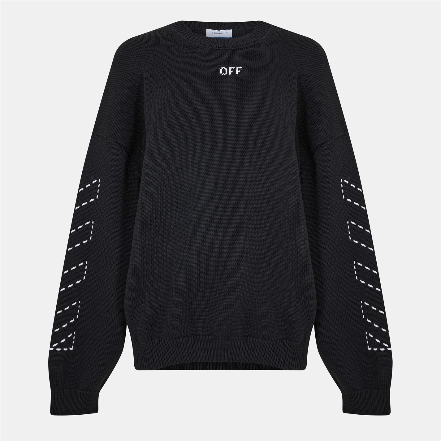 OFF WHITE | Men's Arrows Cotton Long Sleeve Crew Neck Sweatshirt | Men ...