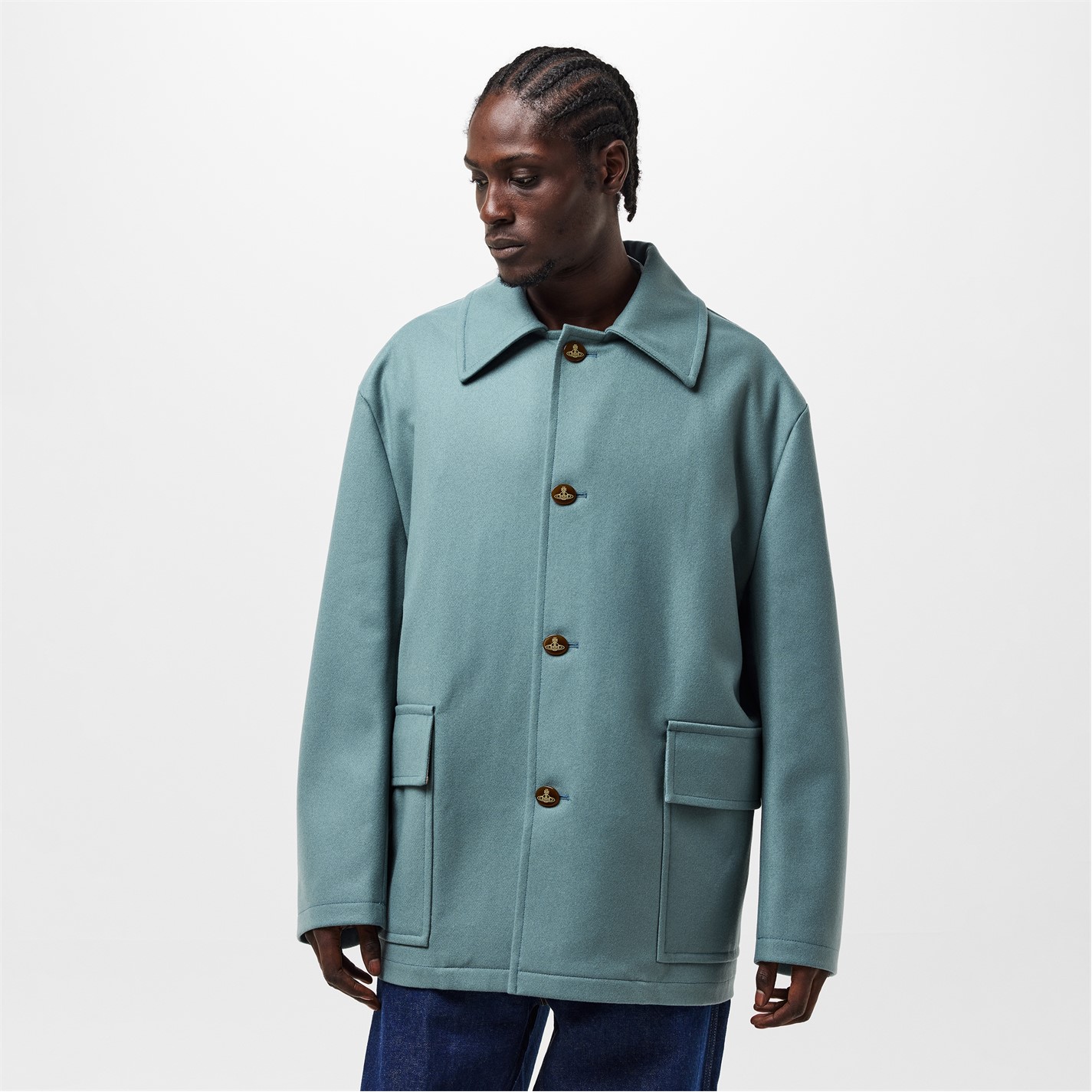 VIVIENNE WESTWOOD | Men's Structured Overcoat | Men | Teal | Flannels