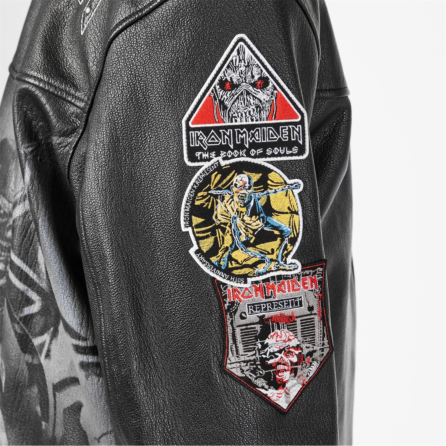 REPRESENT | Men's Trooper x Iron Maiden Leather Jacket | Men | Jet ...