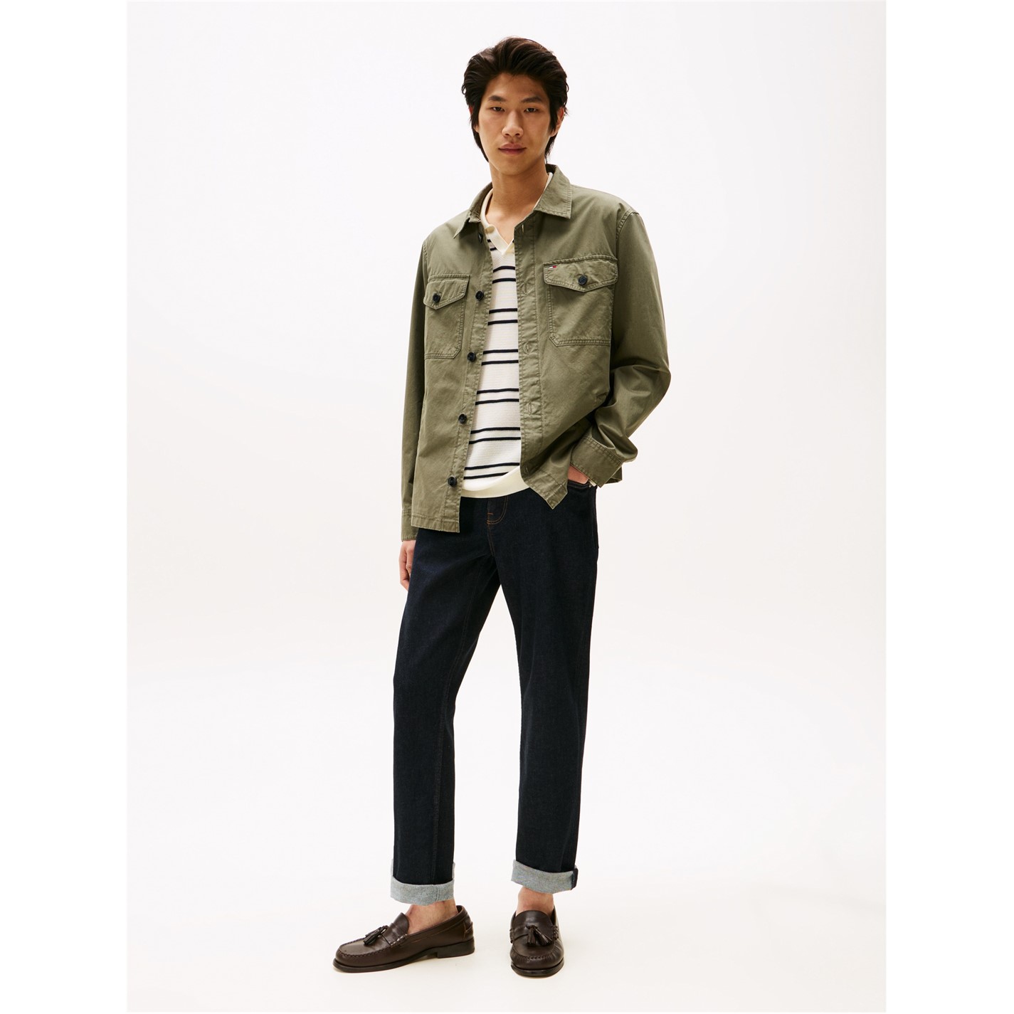 Tommy Hilfiger | Men's Twill Overshirt | Men | Battlegreen Pli | Flannels