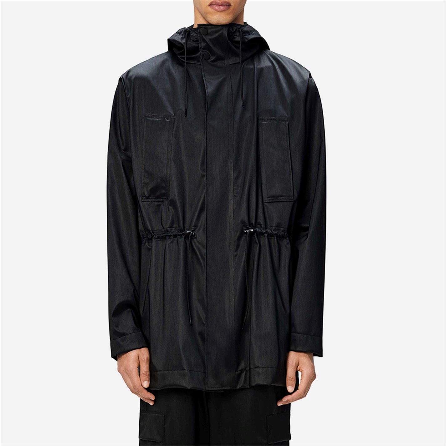 RAINS | Men's Bold Long Trench Coat | Men | Black Grain | Flannels