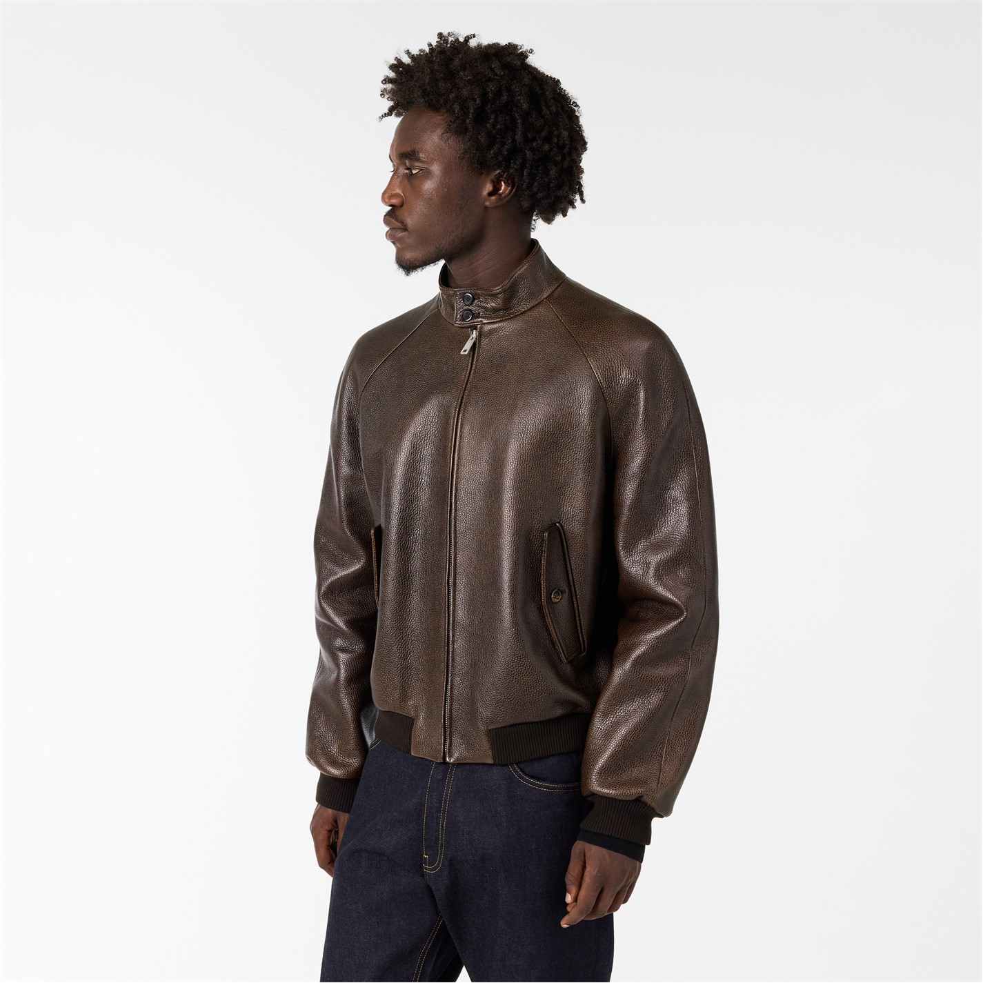PRADA | Men's Fine Leather Tailored Fit Leather Jacket | Men | Moro ...