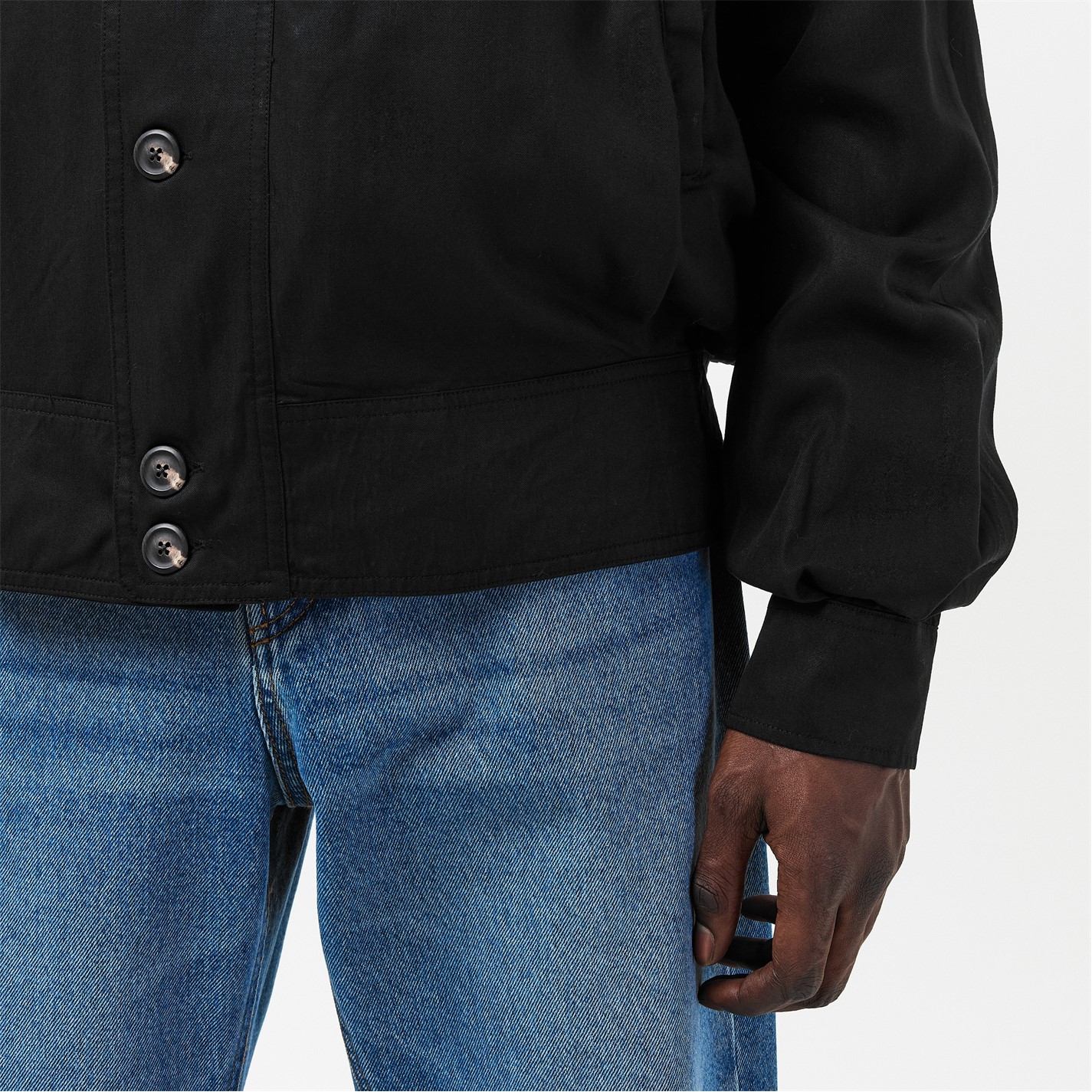 OUR LEGACY | Men's Ribbed Cuffs Harrington Jacket | Men | Draping Black ...