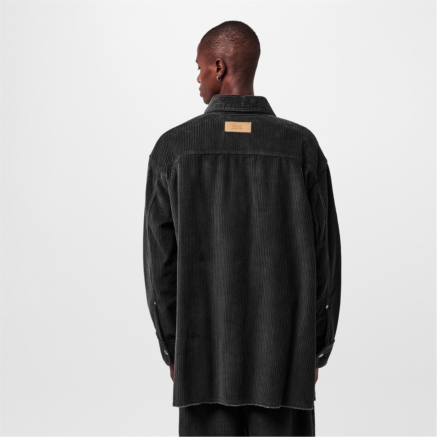 AMI PARIS | Men's Jumbo Cord Relaxed Fit Overshirt | Men | Anthracite ...