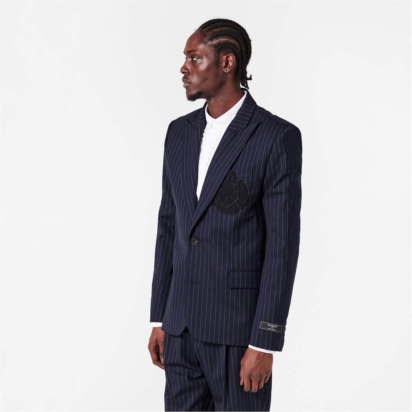 BALMAIN | Men's Tailored Structured Blazer | Men | Blue/White | Flannels