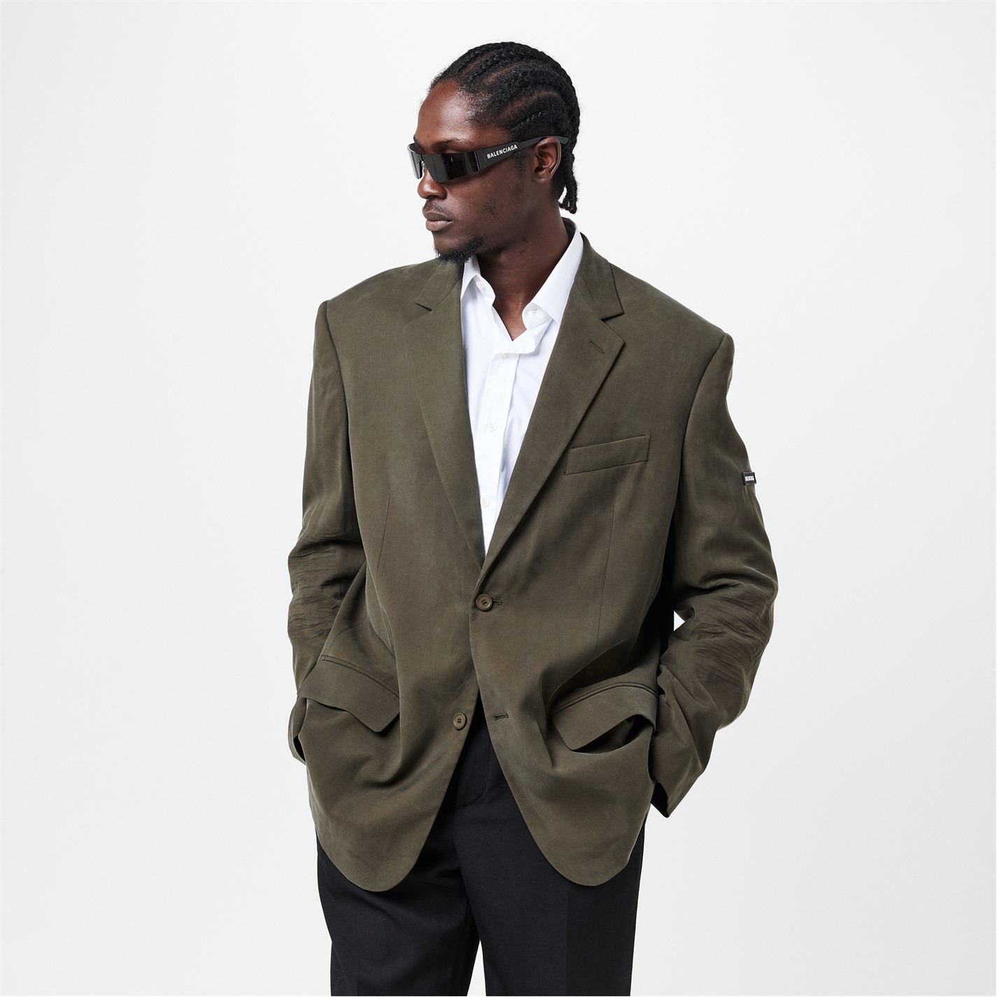 BALENCIAGA | Men's Structured Tailored Blazer | Men | Khaki | Flannels