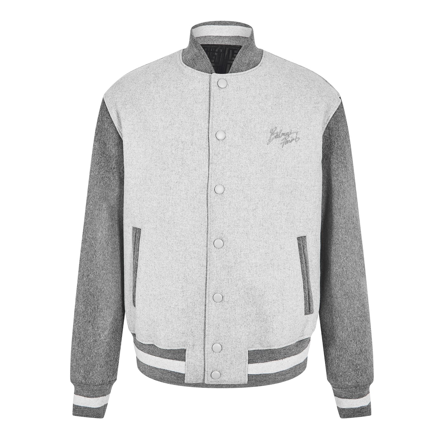 BALMAIN | Men's Signature Varsity Jacket | Men | Grey | Flannels