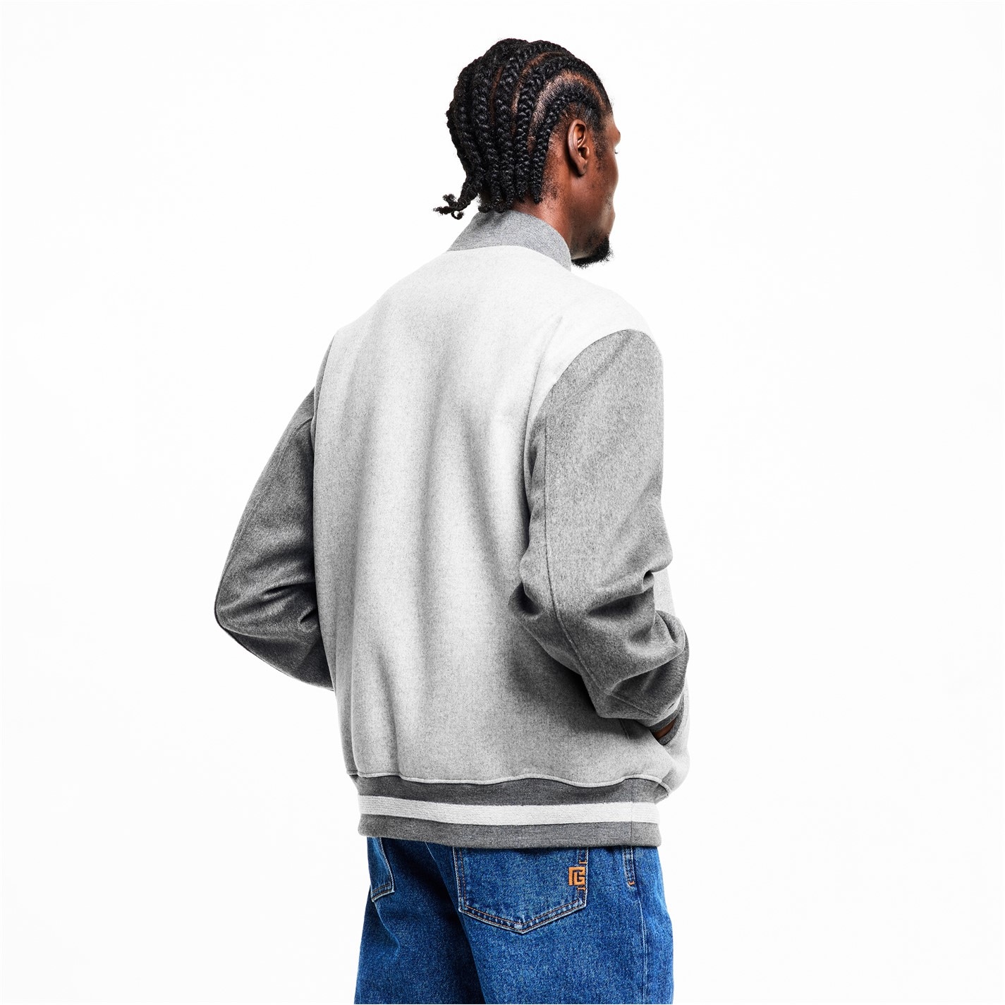 BALMAIN | Men's Signature Varsity Jacket | Men | Grey | Flannels