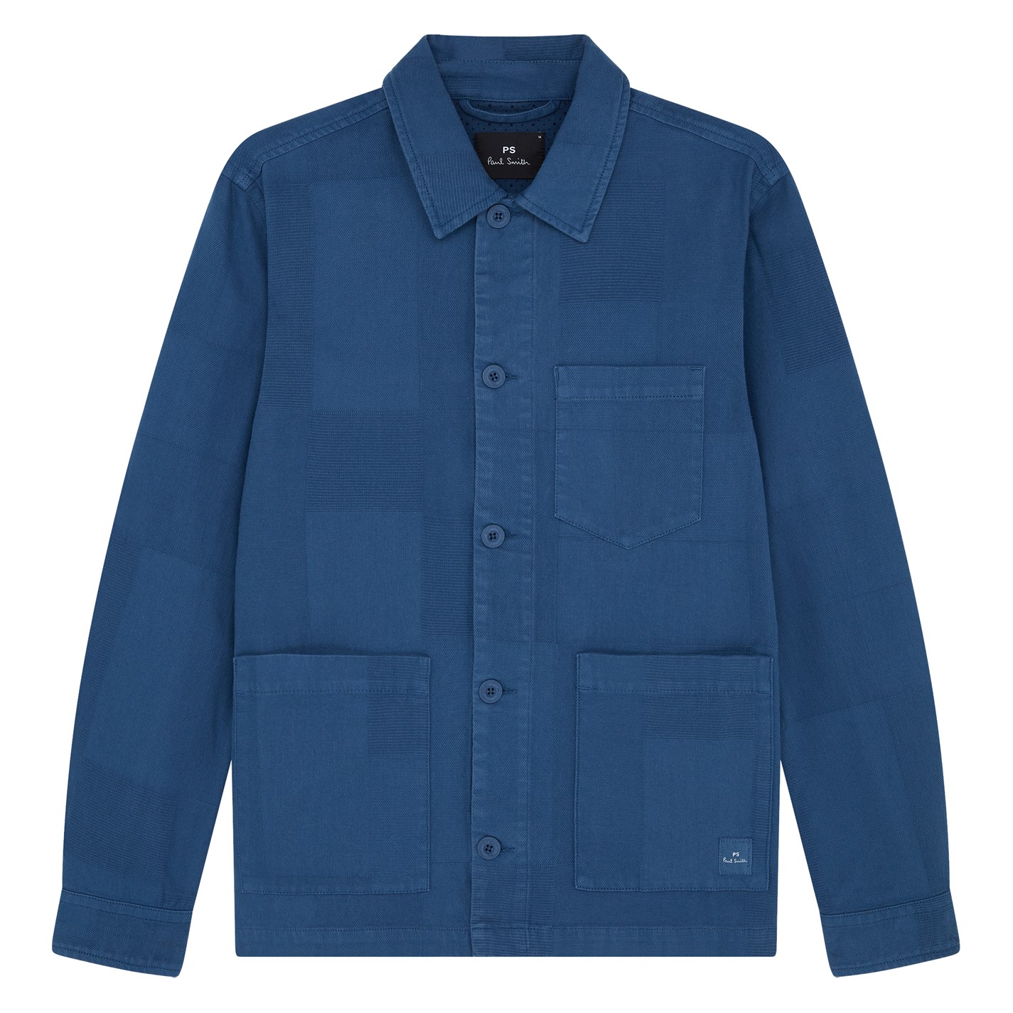 PS Paul Smith | Men's Jacquard Work Overshirt | Men | Blue 45 | Flannels