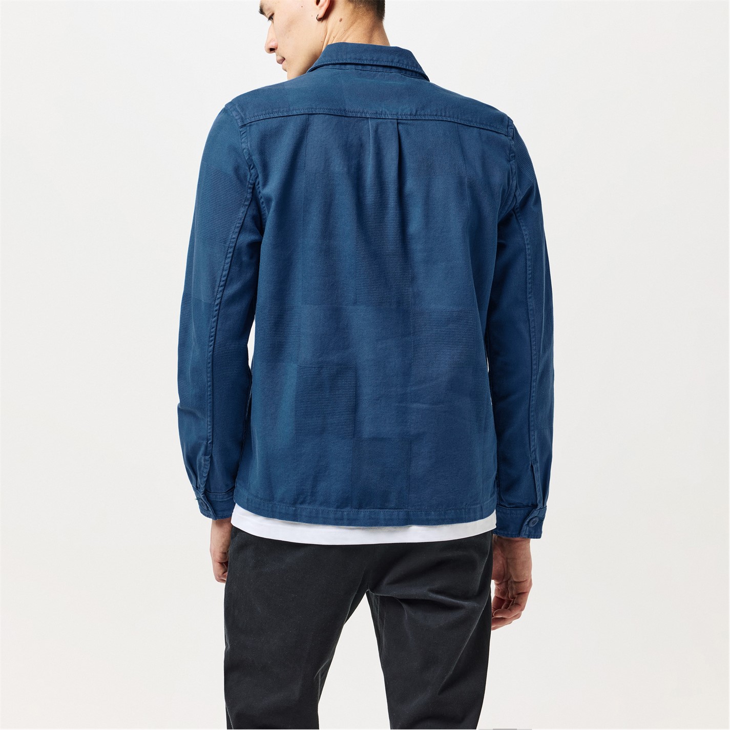 PS Paul Smith | Men's Jacquard Work Overshirt | Men | Blue 45 | Flannels