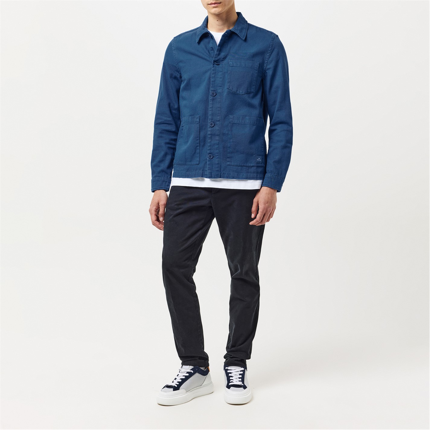 PS Paul Smith | Men's Jacquard Work Overshirt | Men | Blue 45 | Flannels