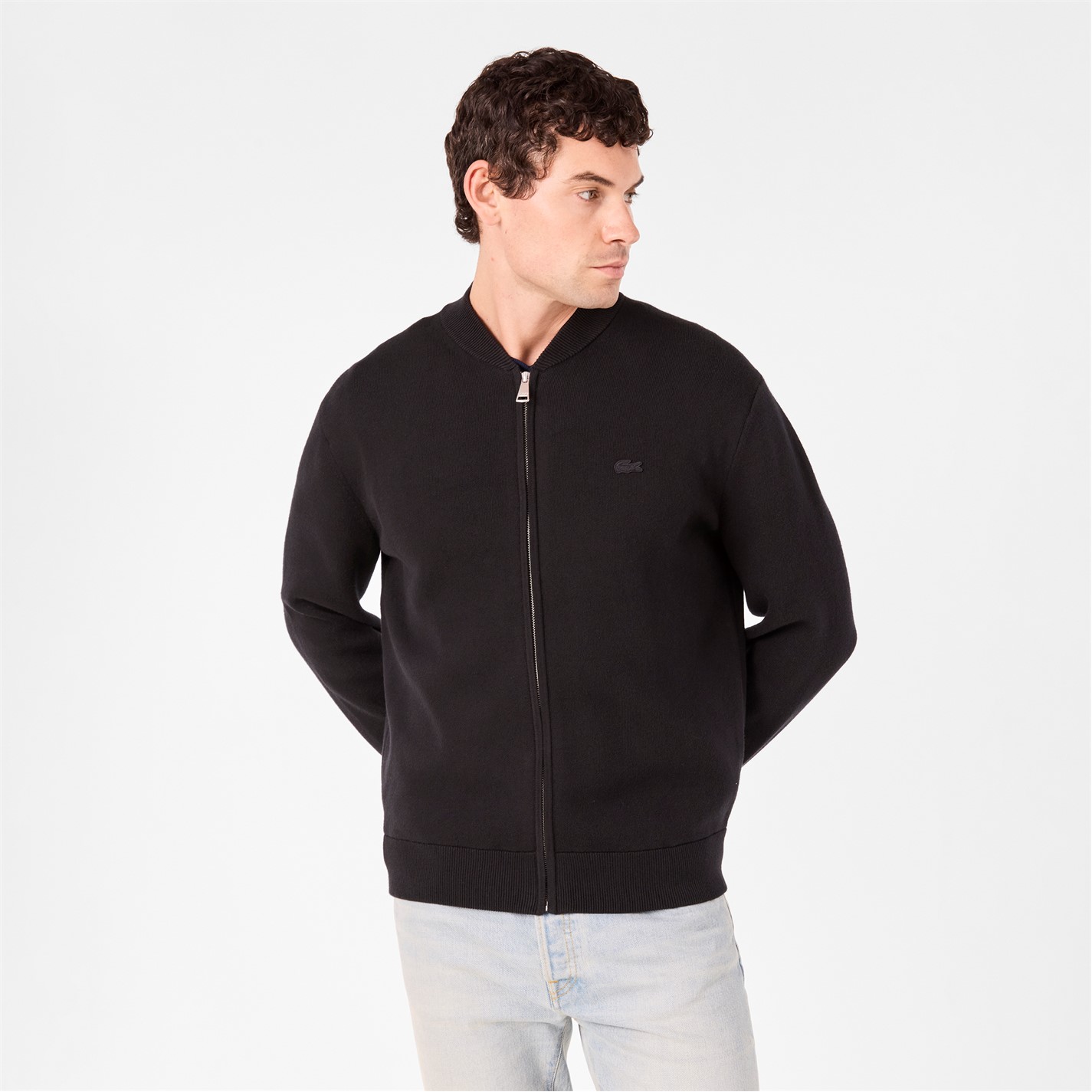 LACOSTE | Men's Ribbed Athletic Bomber Jacket | Men | Black 031 | Flannels