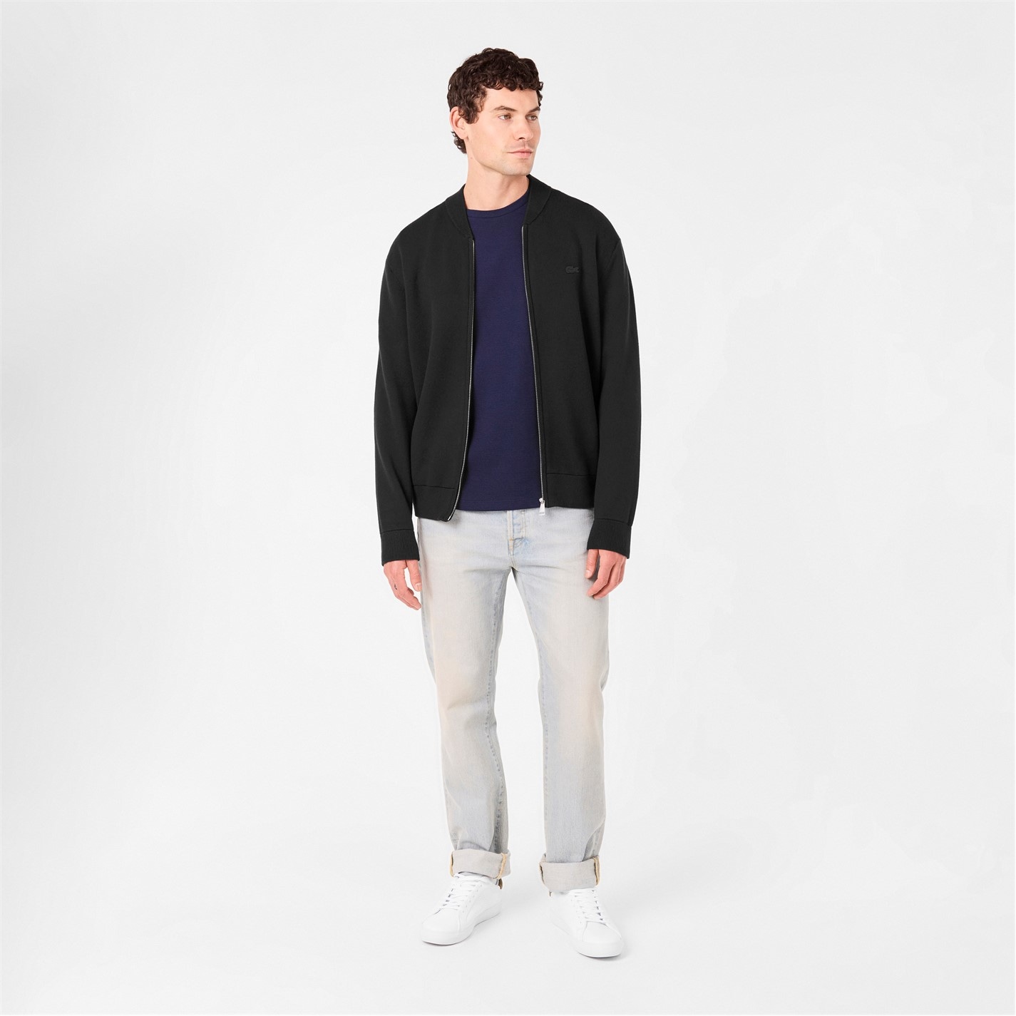 LACOSTE | Men's Ribbed Athletic Bomber Jacket | Men | Black 031 | Flannels