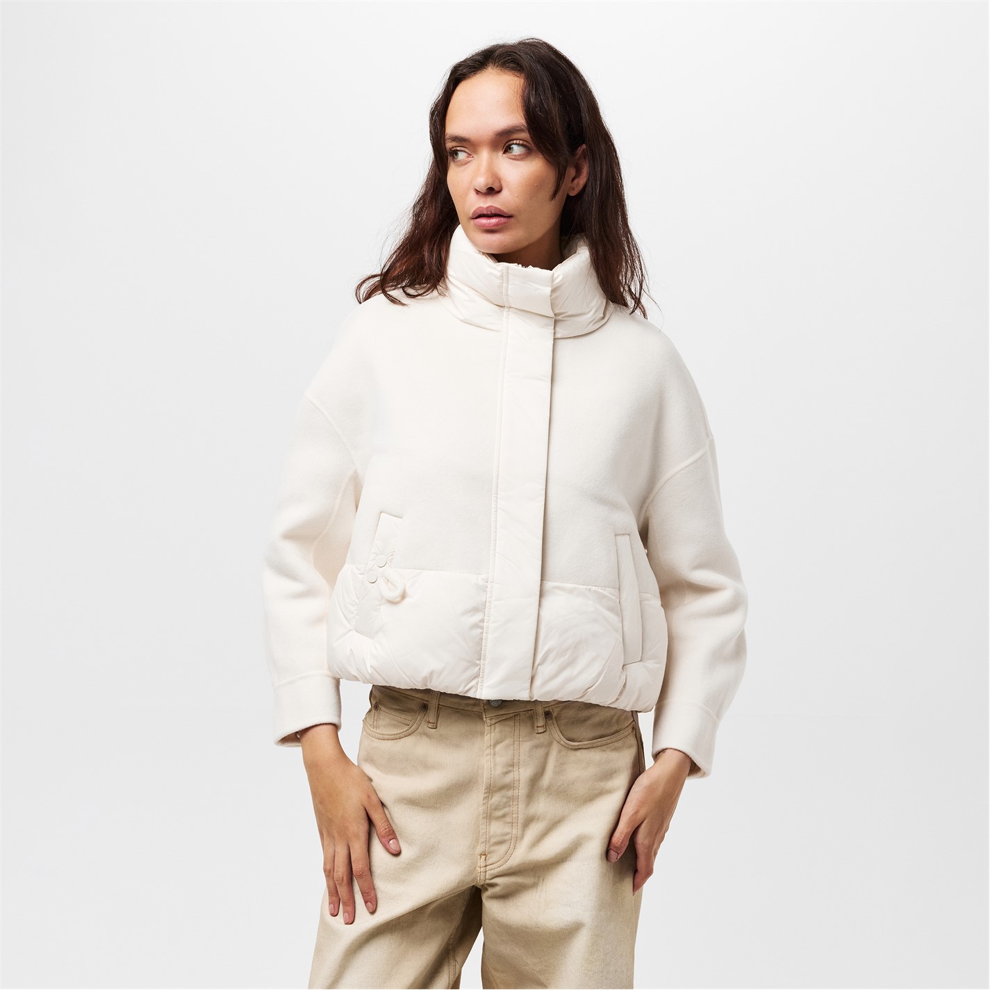 RAEY | Women's Quilted Cropped Puffer Jacket | Women | Short Puffer ...