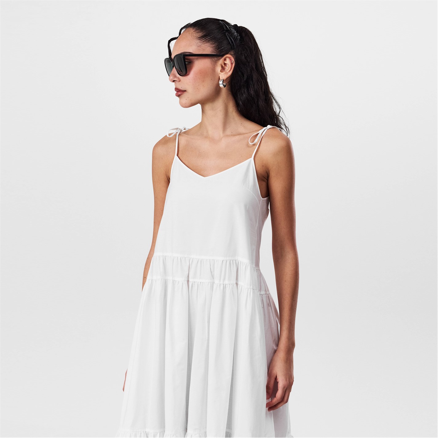 Boss | Women's Dembaya Dress, Flattering Tiered Skirt | Women | White ...