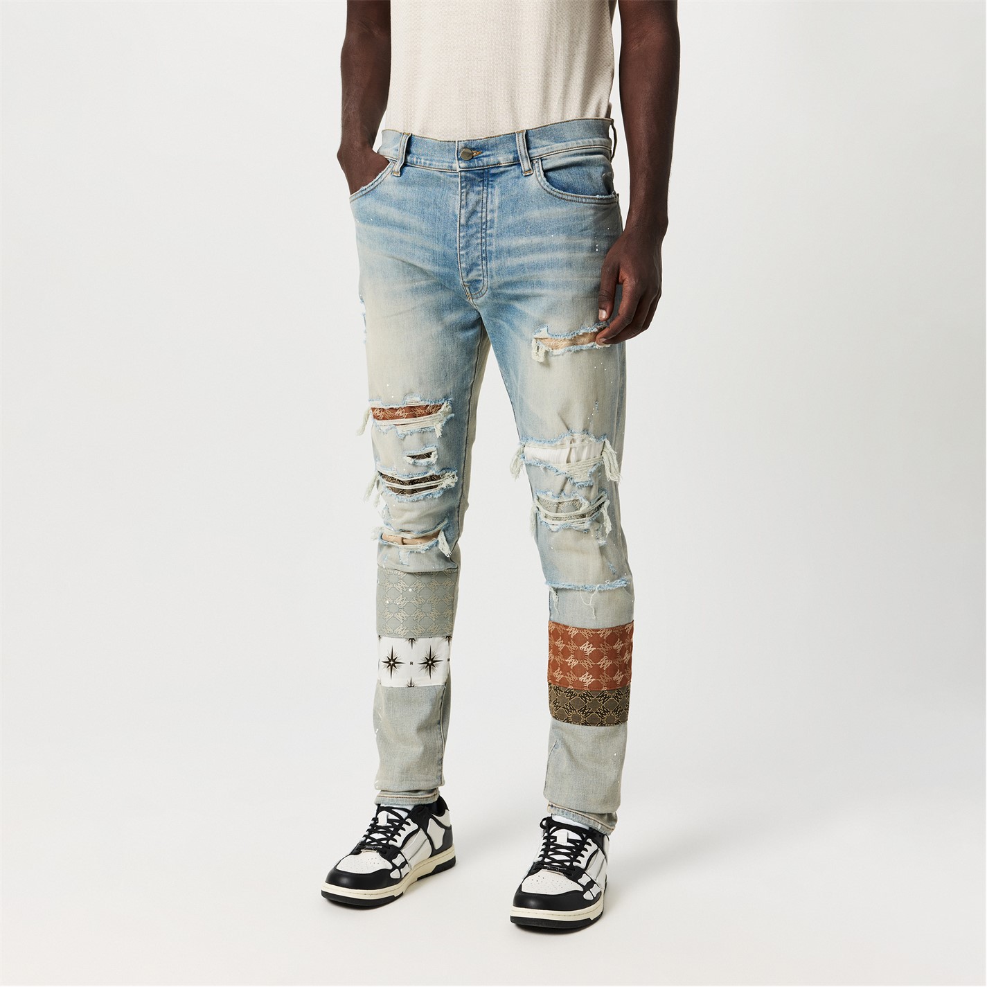 AMIRI | Men's Distressed Skinny Jeans | Men | Antique Indigo | Flannels
