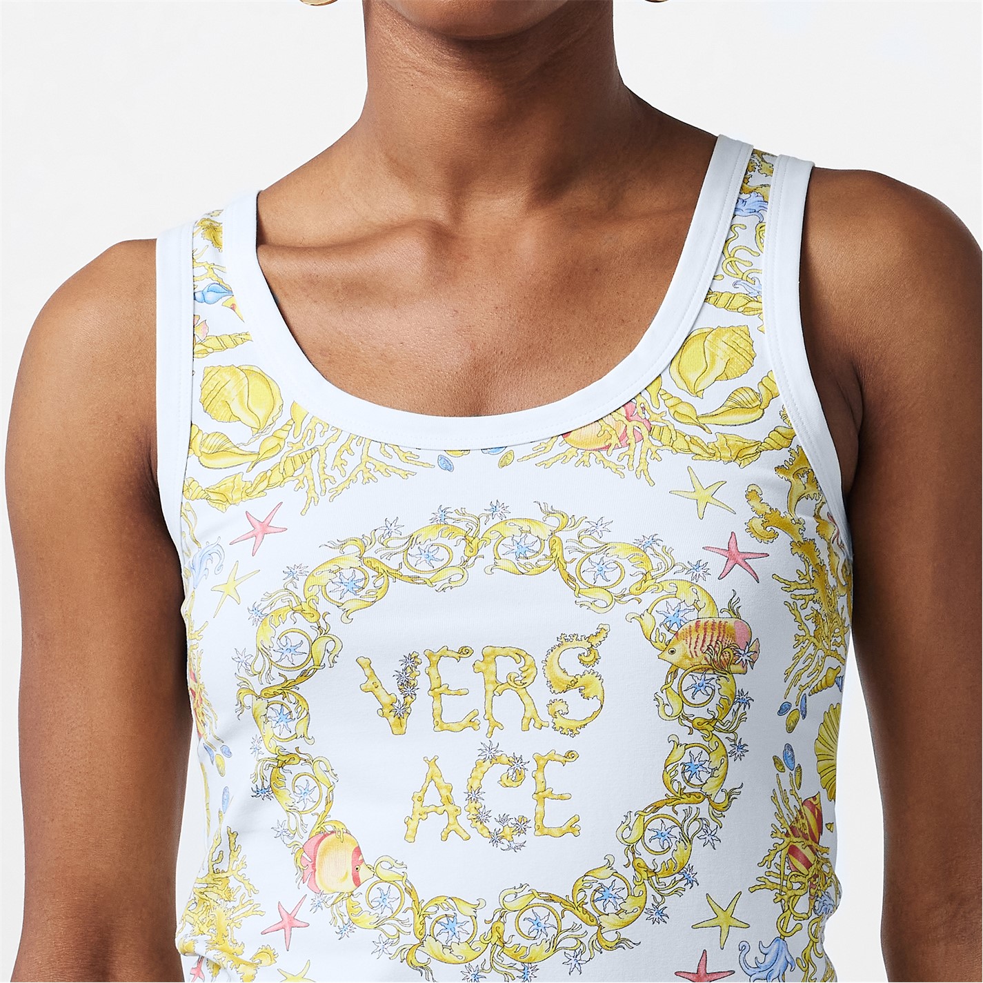 VERSACE | Women's Barocco Printed Sleeveless Tank Vest | Women ...