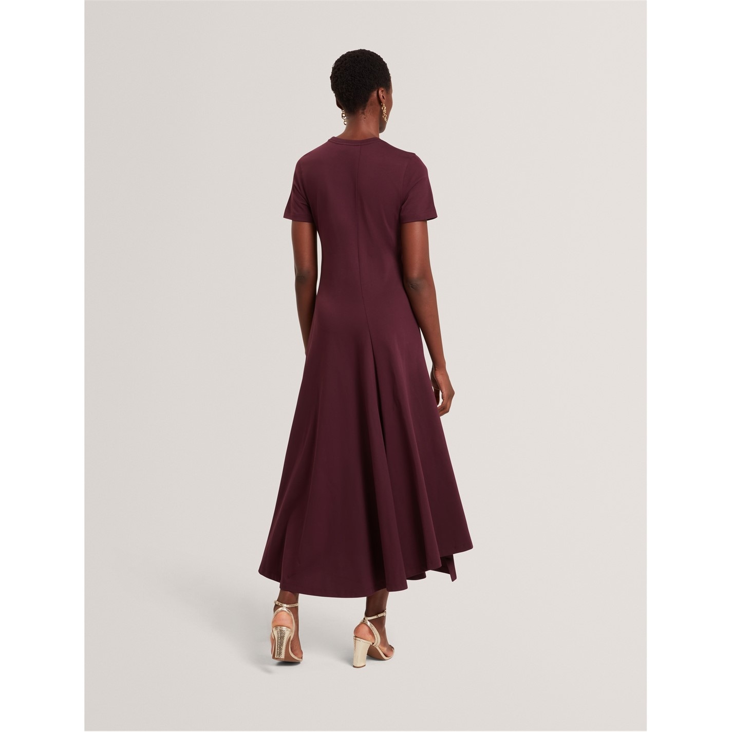 Ted Baker | Women's Mixed Midi Tea Dress | Women | Oxblood | Flannels