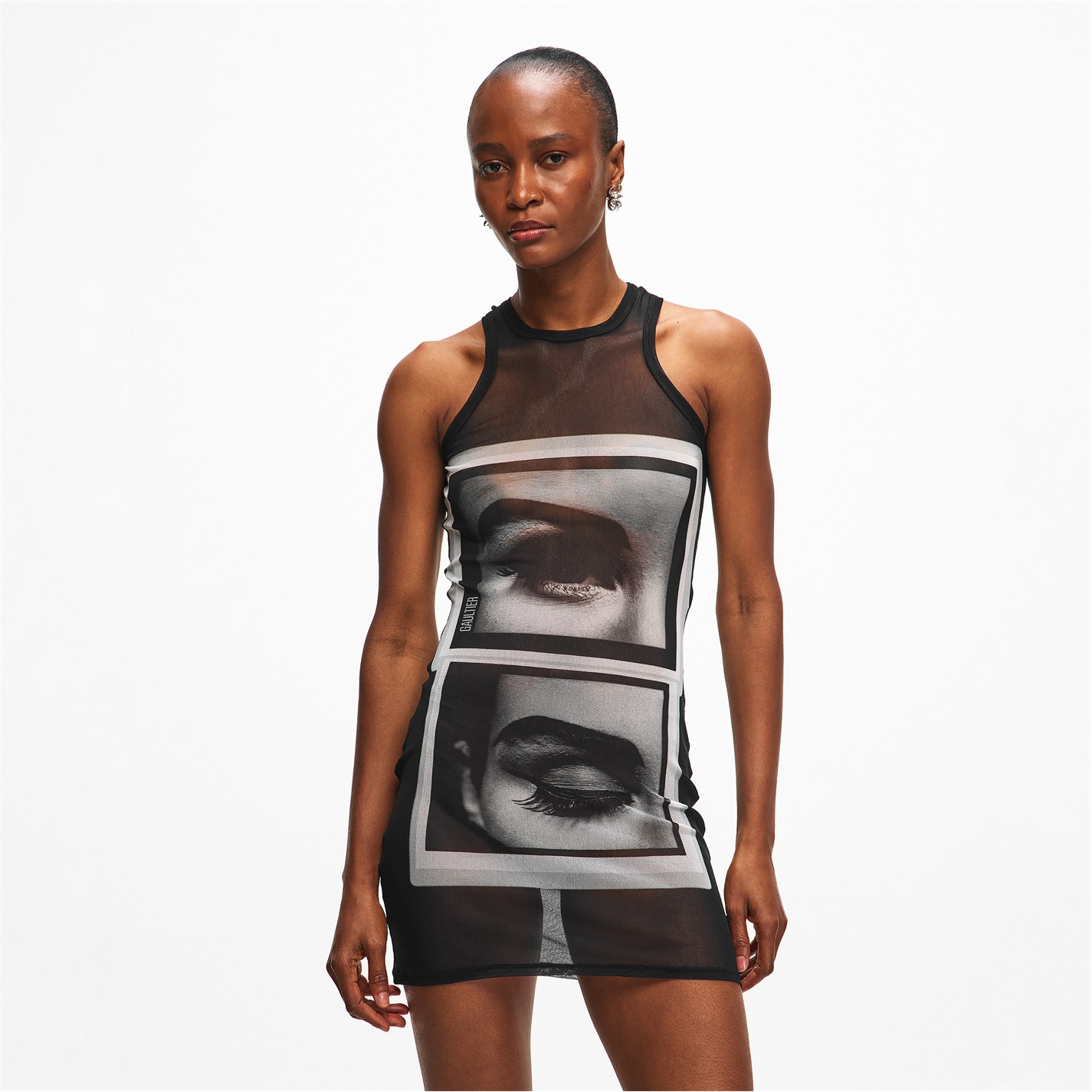 JEAN PAUL GAULTIER | Women's Eyes Lips Mini Dress | Women | Black/Grey ...