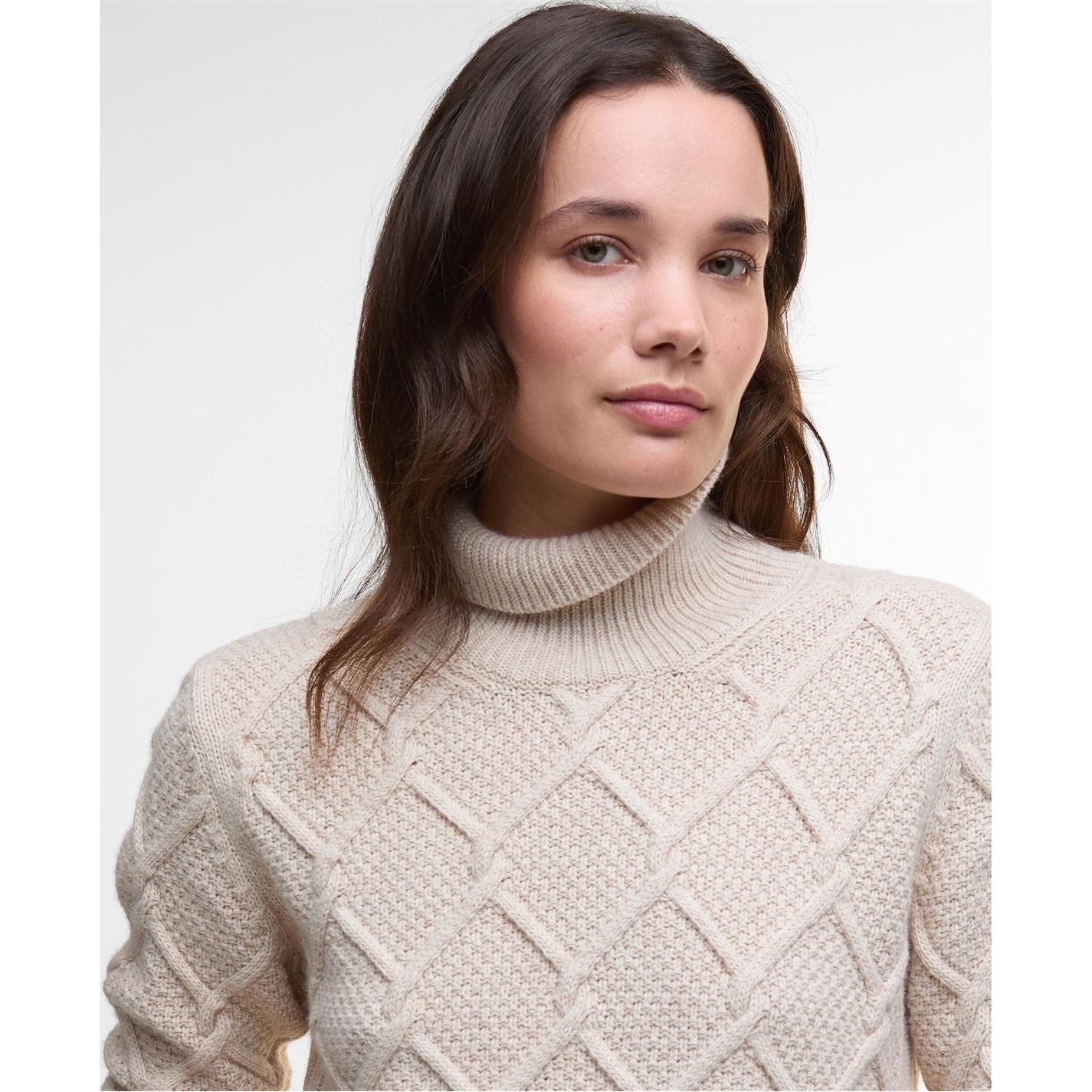 Barbour | Burne Roll Neck Jumper | Women | Oatmeal | Flannels