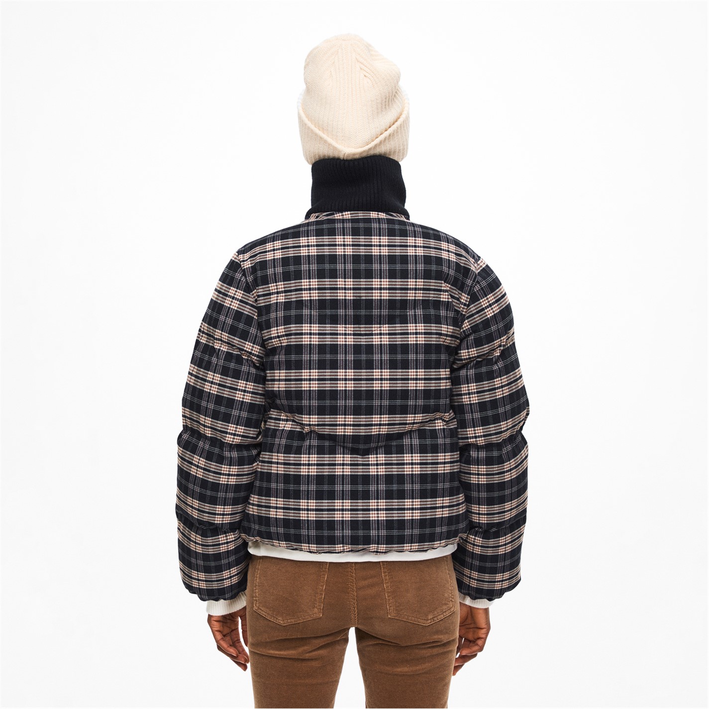 VARLEY | Womens Bryony Short Puffer Jacket | Women | Navy Check | Flannels