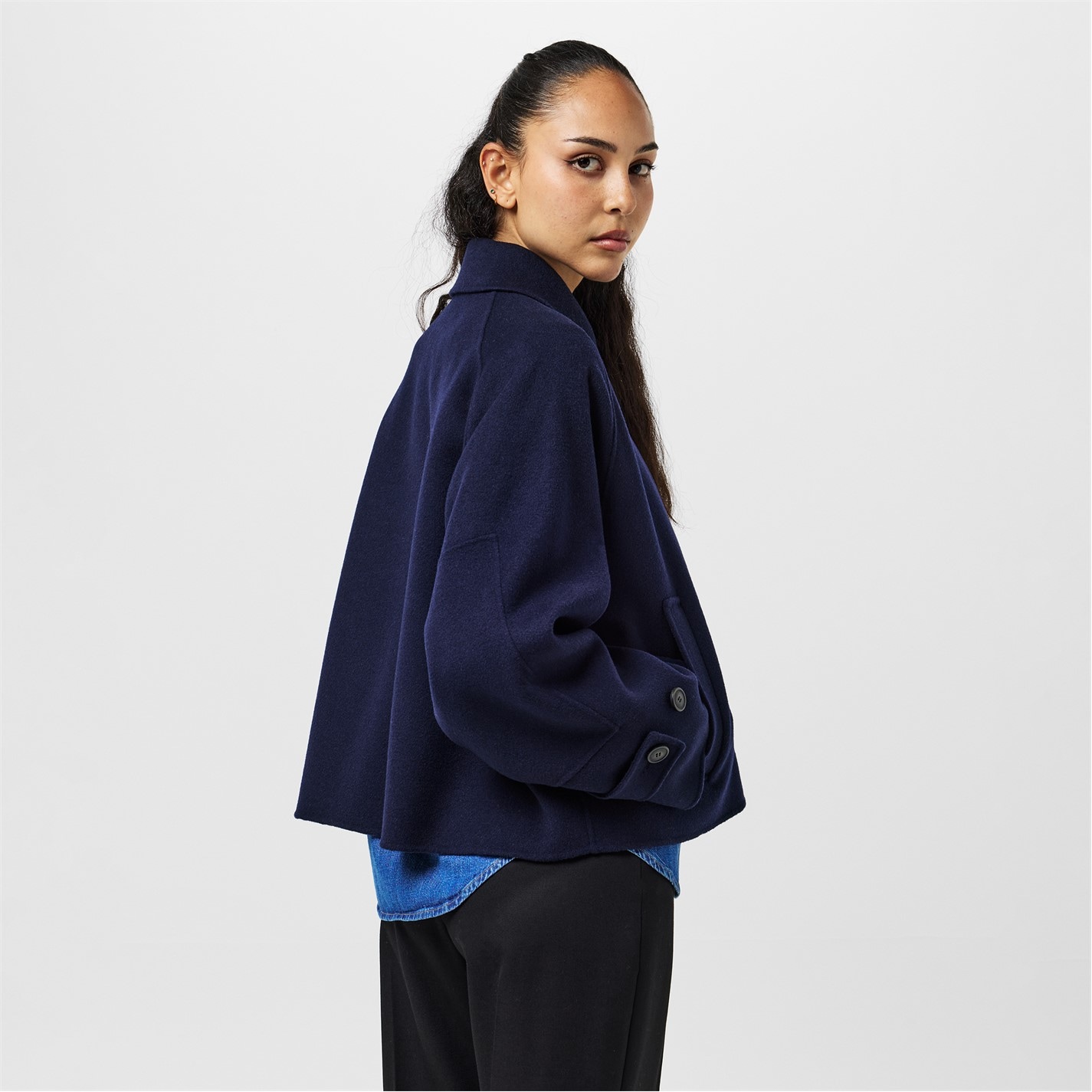 WEEKEND MAX MARA | Women's Carella Wool Long Sleeve Boxy Fit Pea Coat ...