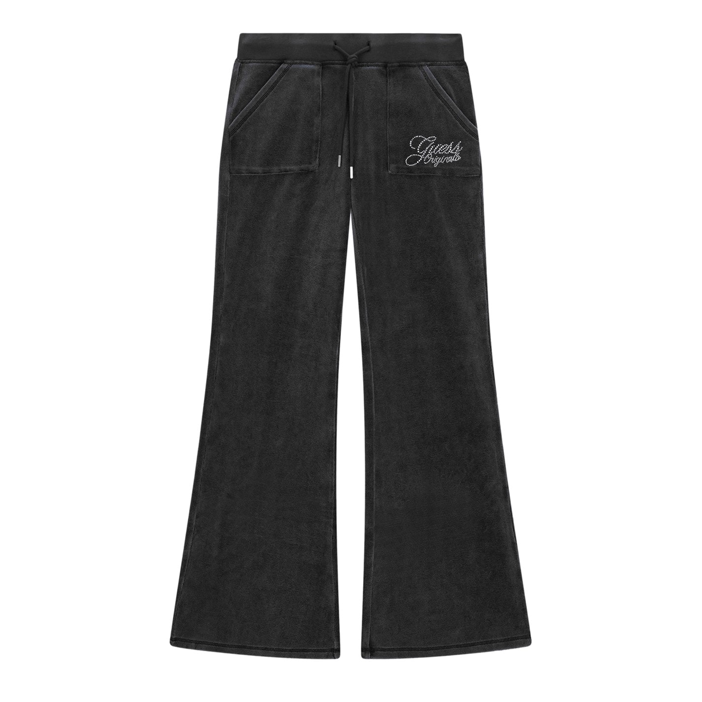 Guess | Women's Vel TrackFlare Velour Tracksuits | Women | Jet Black ...