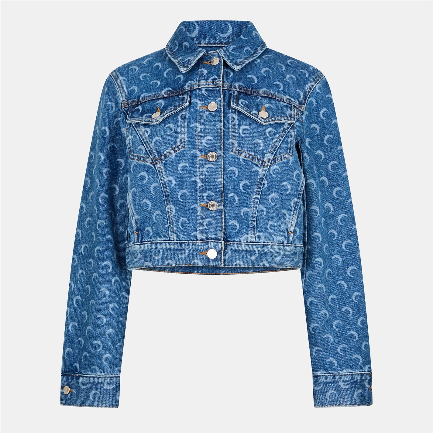 MARINE SERRE | Women's Moon Denim Jacket | Women | Bl05 Light Blue ...