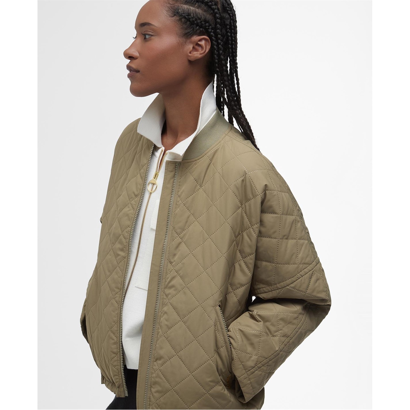 Barbour | Women's Emlyn Quilted Wind Resistant Long Sleeve Bomber ...
