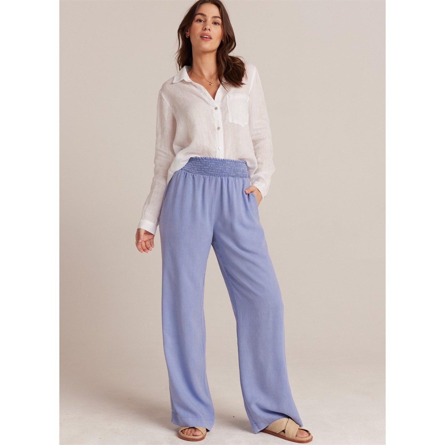 Bella Dahl | Women's Smock Waist Wide Leg Trousers | Women | Wide Leg ...