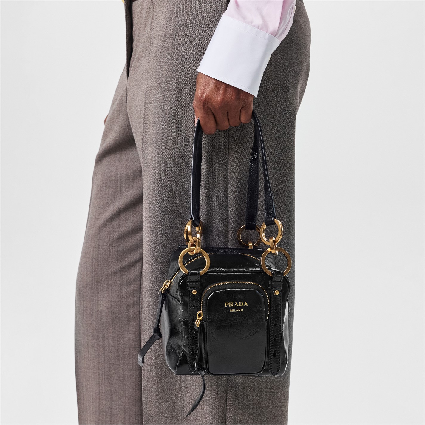 PRADA | Women's Dangle Mini Leather Top Handle Shoulder Bags | Women ...