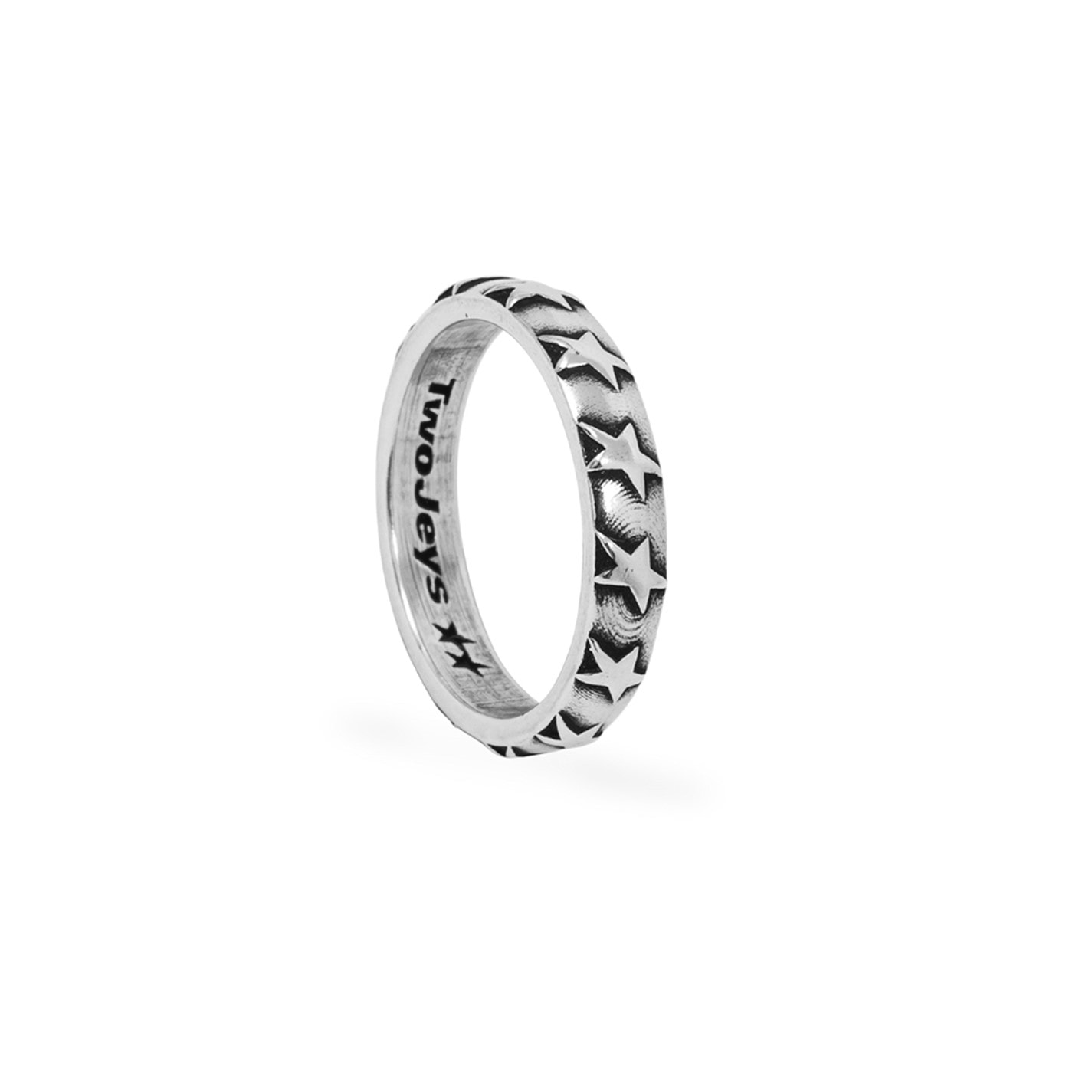 TWOJEYS | Men's Star Studded Band Ring | Unisex | Silver | Flannels