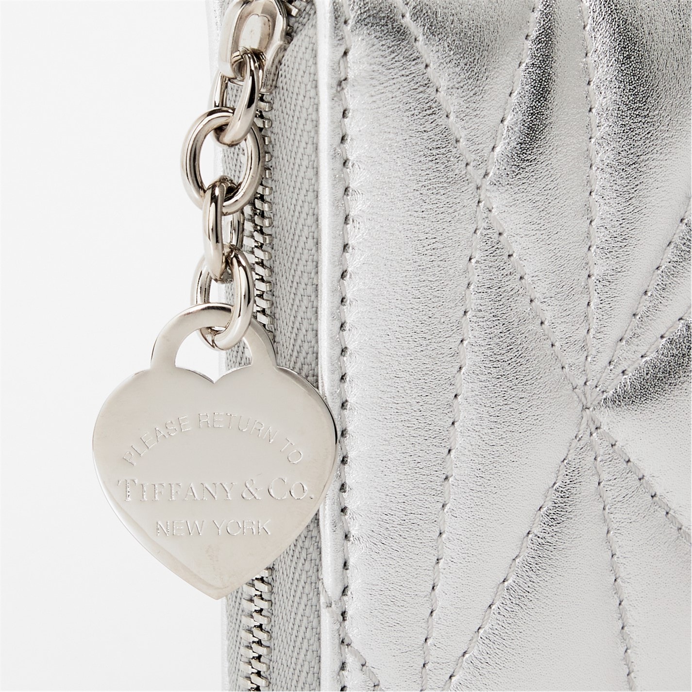 TIFFANY | Women's Pad Zipped Coin Purse | Unisex | Silver | Flannels