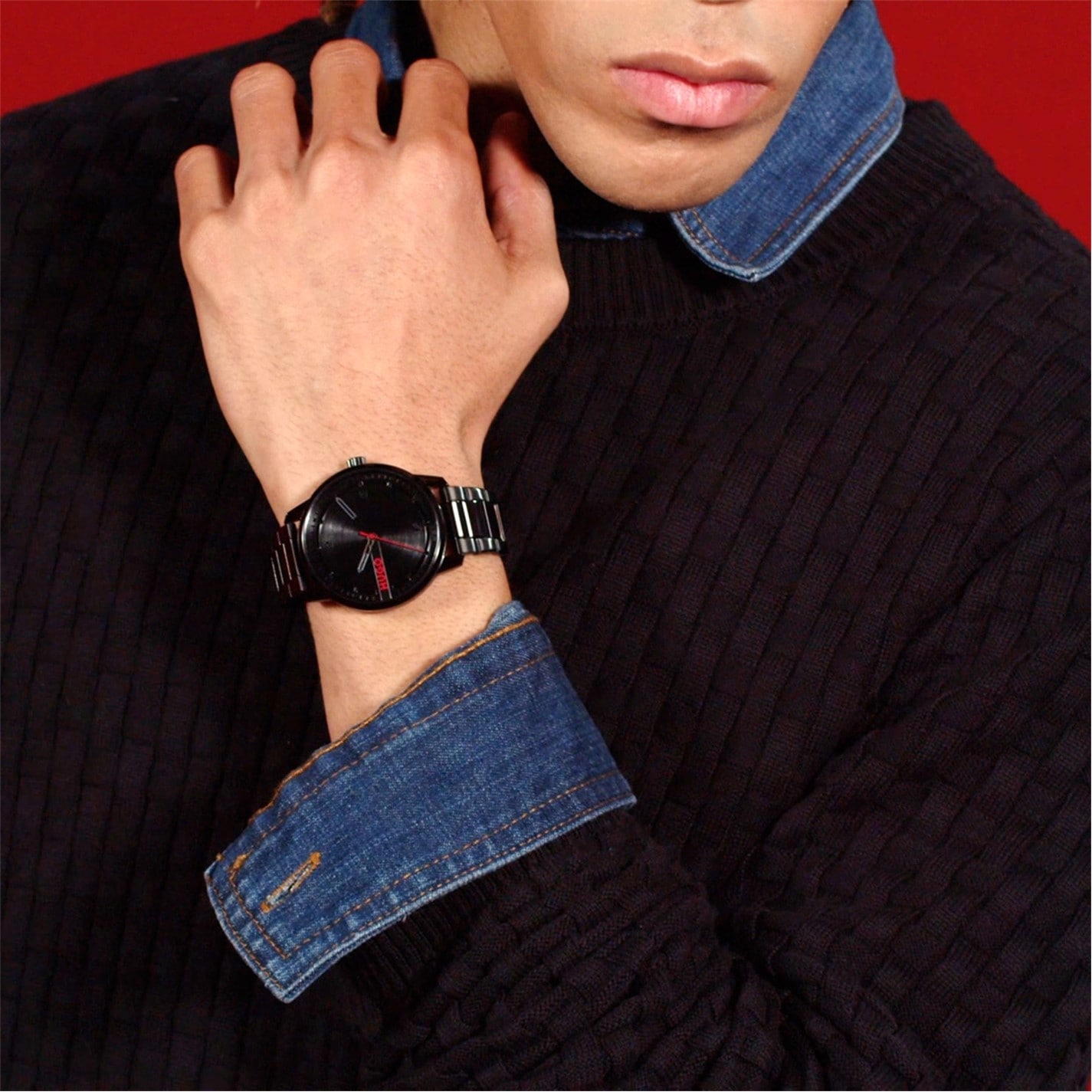 Hugo | HUGO Mens #Stamp Watch | Unisex | Analogue Quartz Watches | Flannels