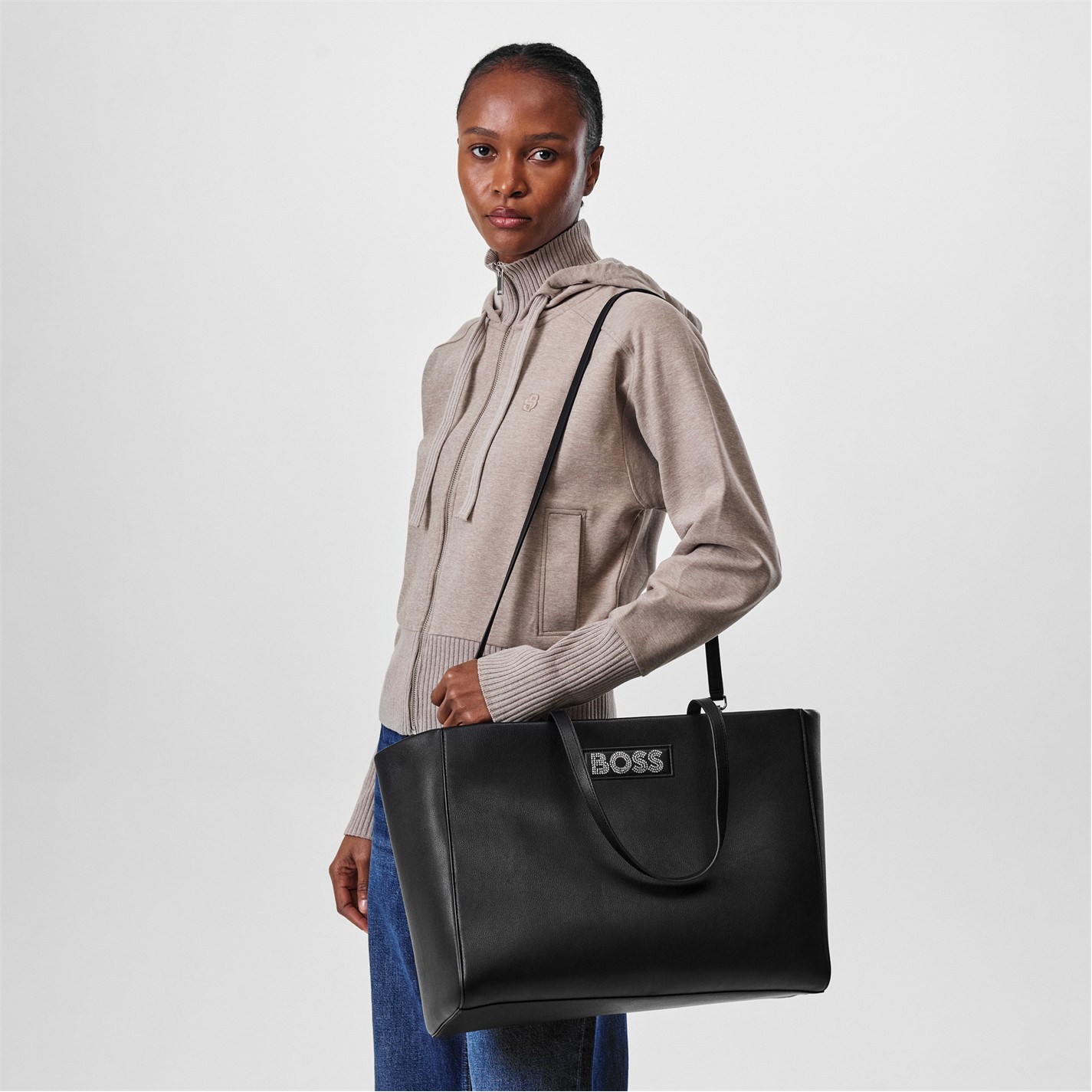 Boss | Women's Yona Tote Bag, Signature Logo | Women | Black | Flannels