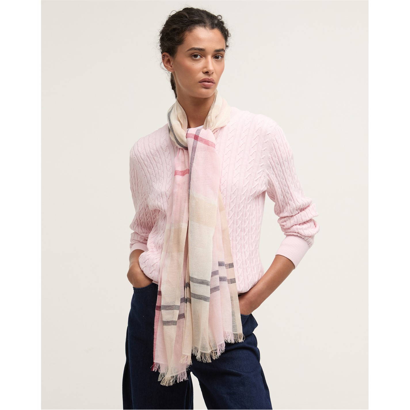 Barbour | Abigail Scarf | Women | Cherry Blossom | Flannels