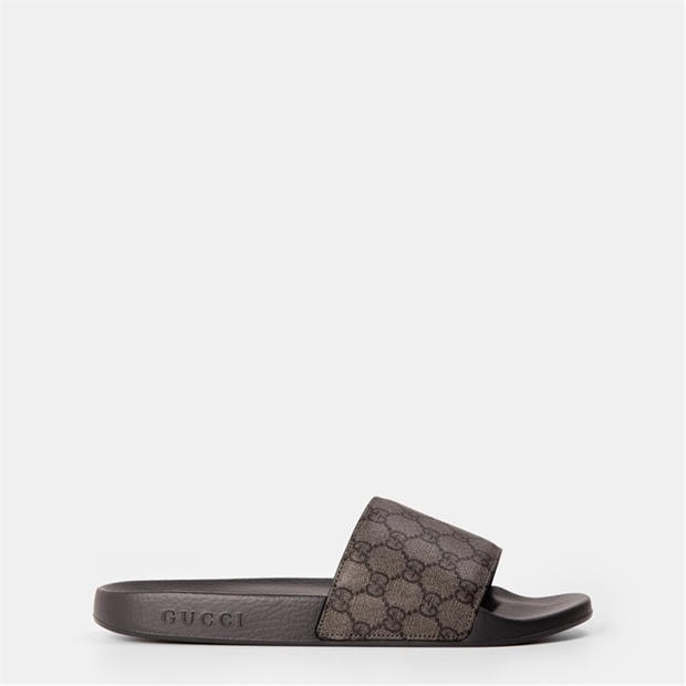 GUCCI | GG Slide Sandals | Men | Grey/Black Gg | Flannels