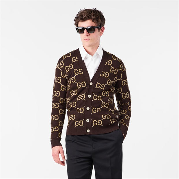 GUCCI | Monogram Jacquard Cardigan | Men | Cardigans | Flannels