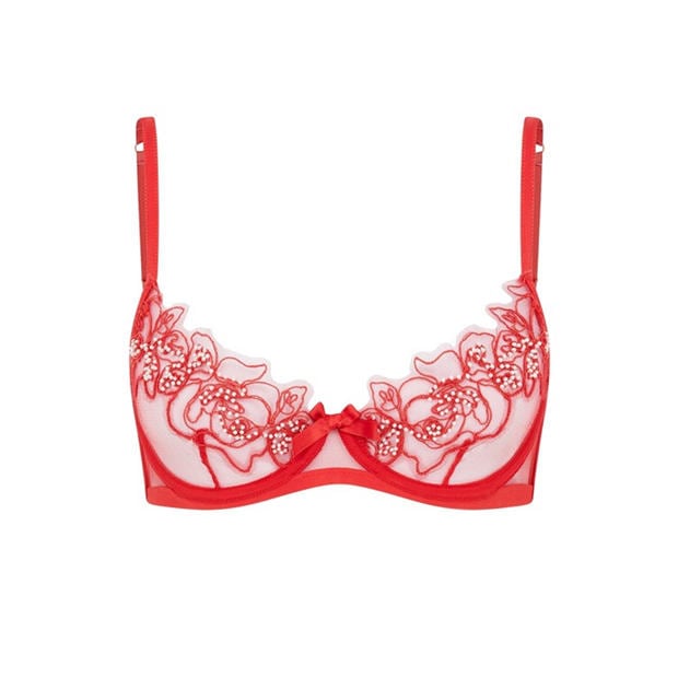Agent Provocateur | LINDIE Balconette Underwired Bra | Women | Red/Red ...